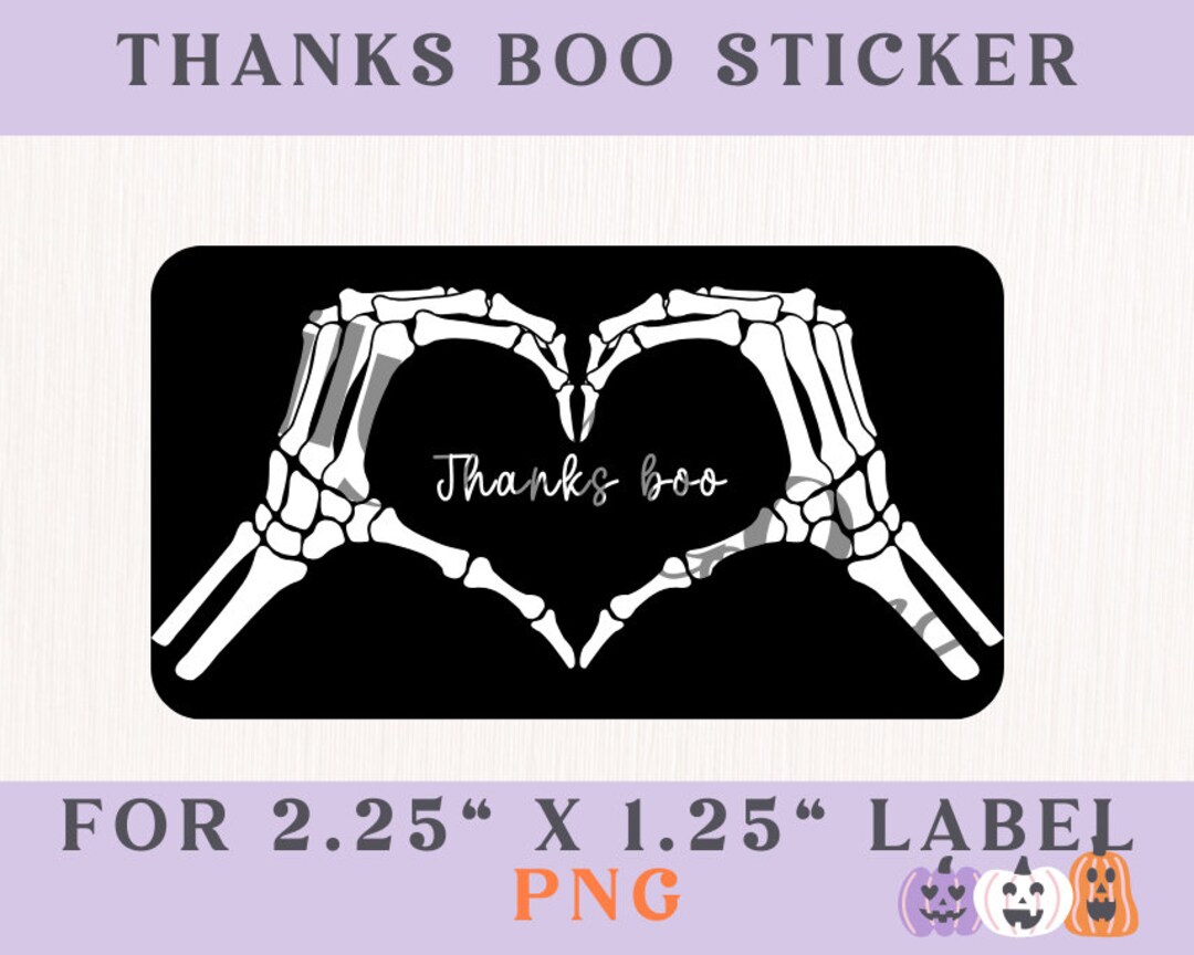 THANKS BOO Sticker, Thermal Printer Sticker, Digital Download, Rollo ...