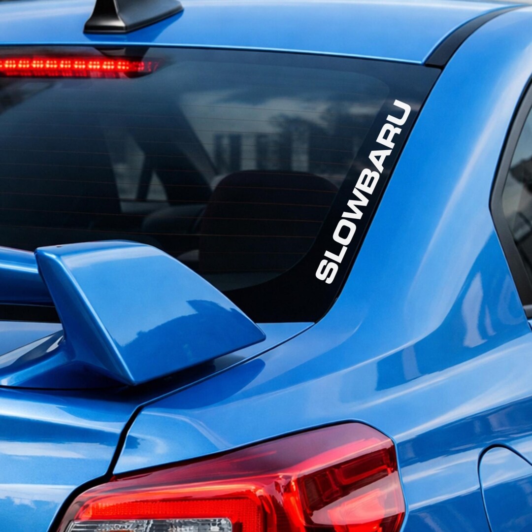 SLOWBARU (2 Pack) Funny Car Vinyl Decal, JDM Parody Racing Sticker, WRX ...