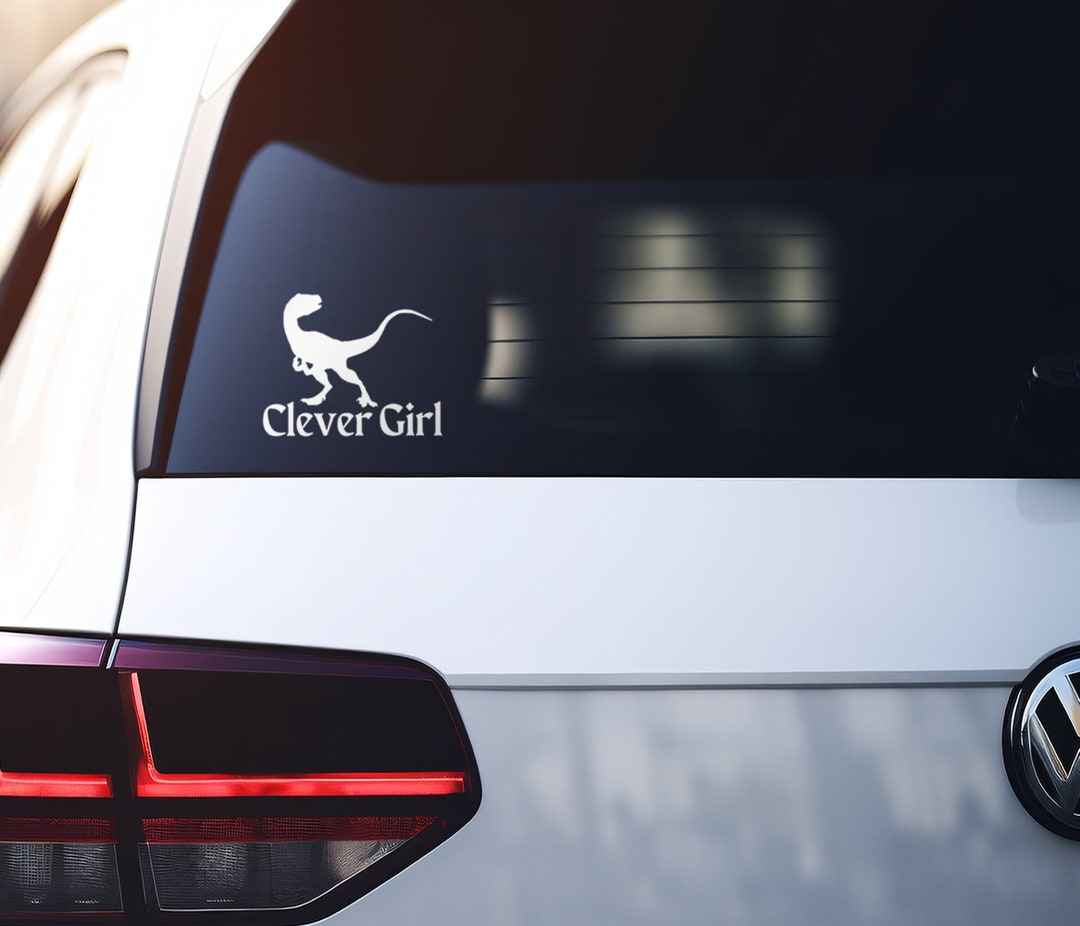 CLEVER GIRL Velociraptor Decal Sticker Vinyl Graphic, Jurassic Dinosaur ...