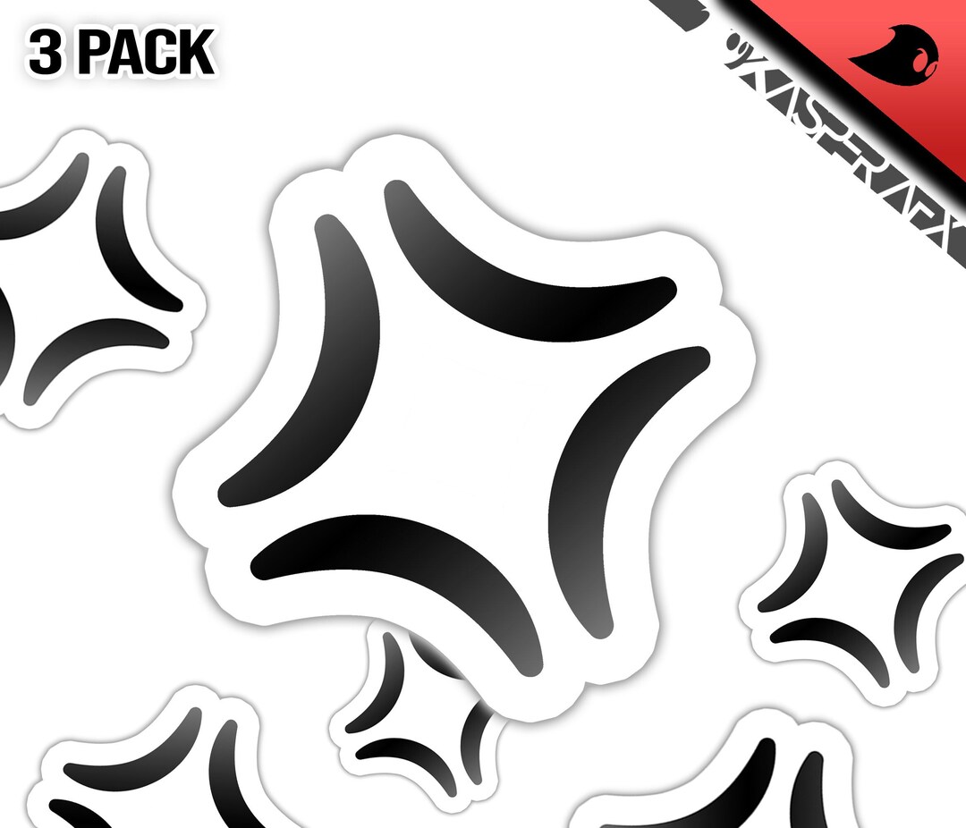 Angry Anime Emote 3 PACK Decal Sticker Vinyl Graphic Anime - Etsy