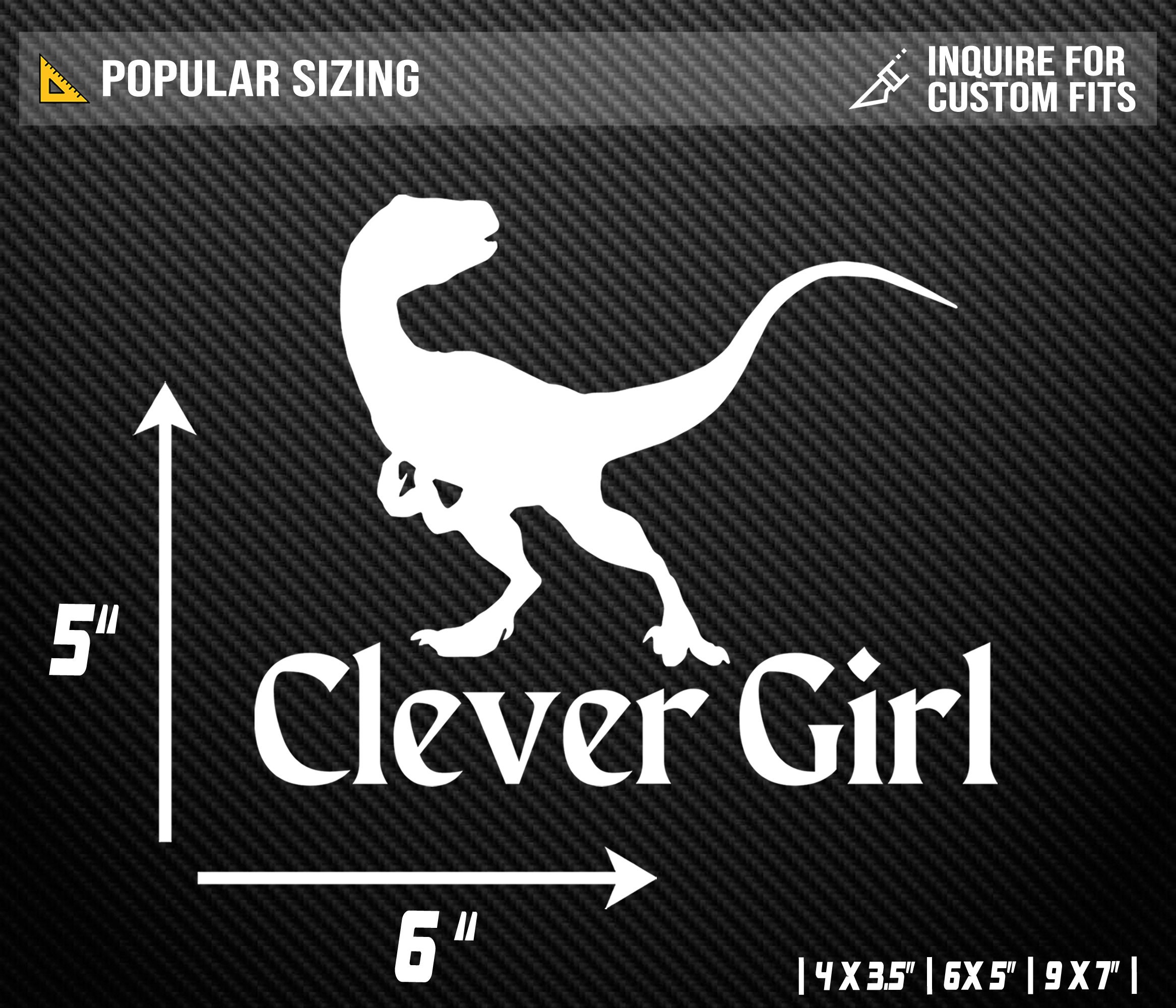 CLEVER GIRL Velociraptor Decal Sticker Vinyl Graphic - Etsy