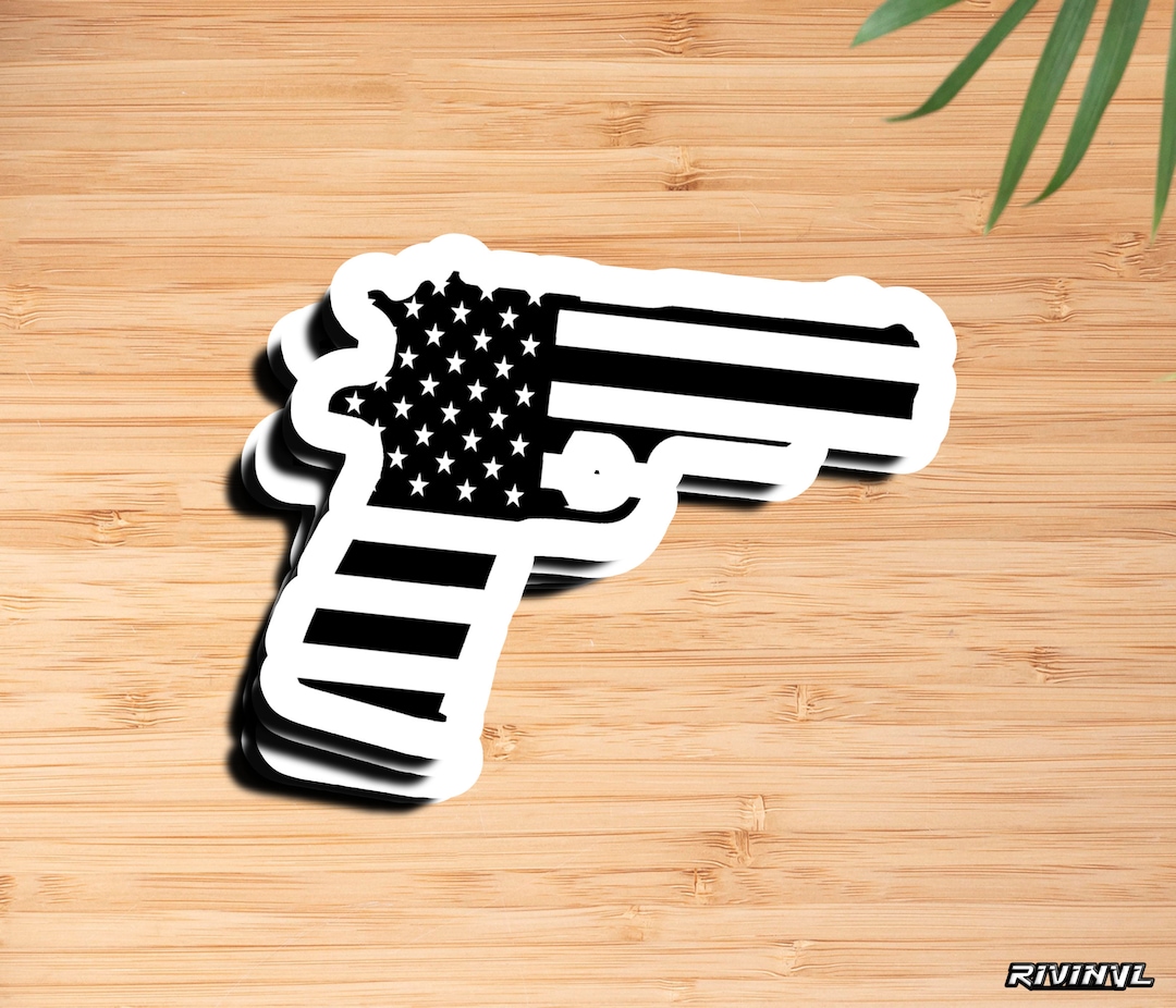 FLAG GUN Decal Sticker Vinyl Graphic, USA, 2nd Amendment, America ...