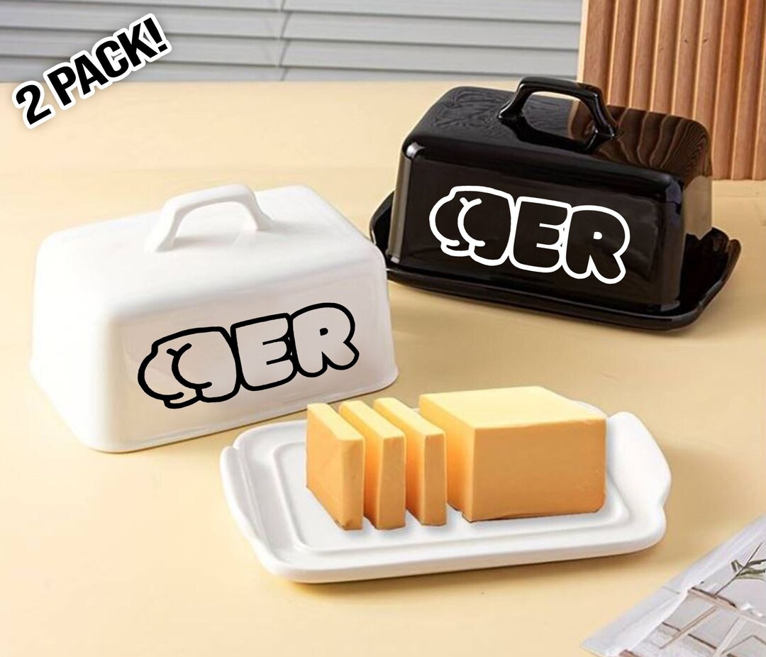 BUTT-ER DISH 2 Pack Funny Decal Sticker - Vinyl Graphic, Kitchen ...
