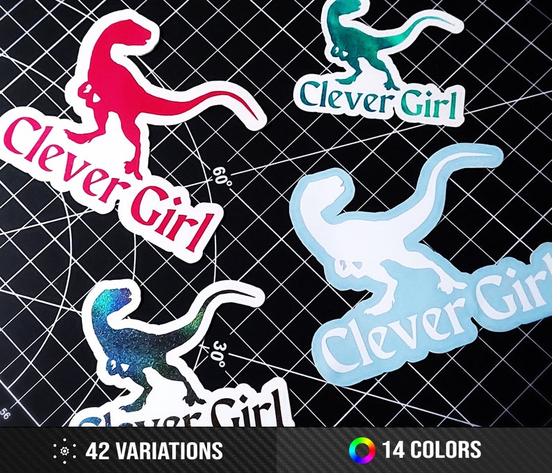 CLEVER GIRL Velociraptor Decal Sticker Vinyl Graphic - Etsy