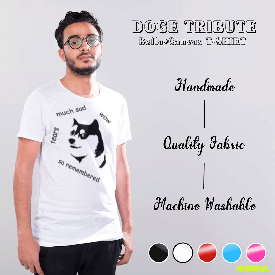 DOGE Tribute T-shirt & Decal Kabosu Dog Handmade Bella Canvas Vinyl Tee ...