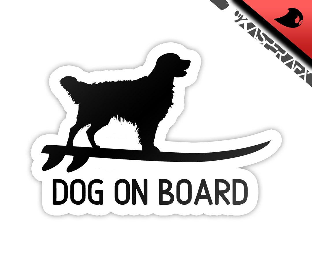 DOG ON BOARD Decal Sticker Vinyl Graphic Surf Dog Puppy - Etsy
