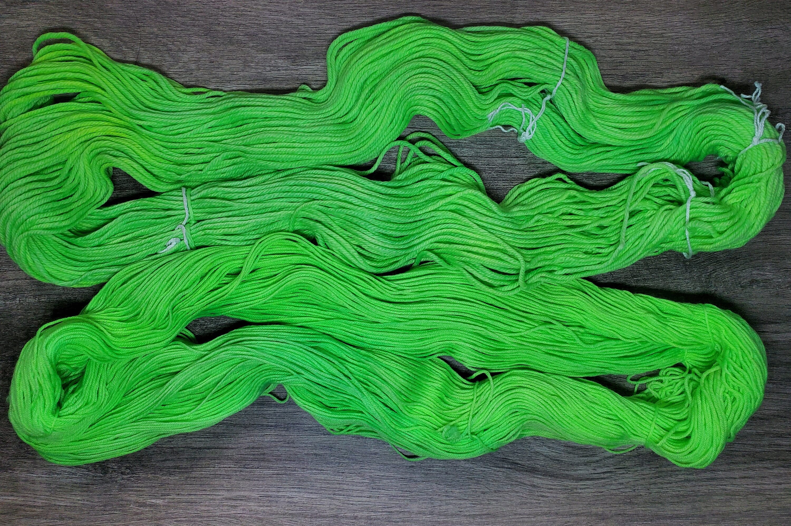 Chartreuse UV Reactive Hand Dyed Yarn, the Comfy Rat Fingering Yarn, DK ...