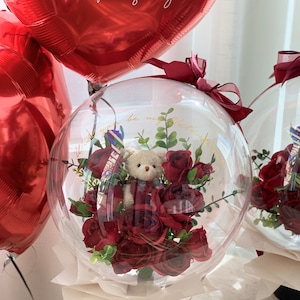 Rose Flower Balloon: Balloon Flower, Flower Bouquet, Teddy Bear Bouquet ...