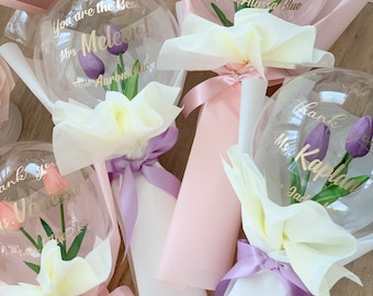 Graduation Bouquet: Flower Arrangement, Flower Balloon, Personalized Gift, Flower Bouquet ...