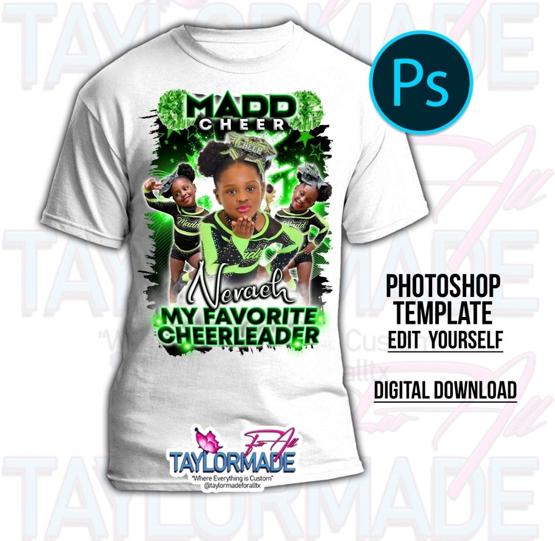 Digital 3D Sports Cheer Green Madd Centerprint Photoshop Editable ...