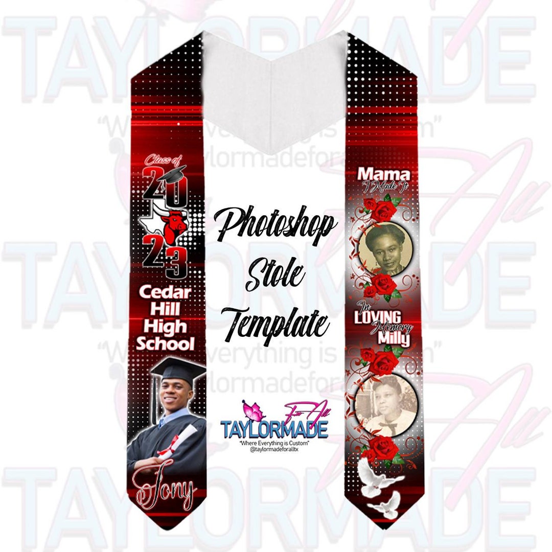Digital 3D Senior Graduation Stole/sash 1 All Over Print Photoshop ...