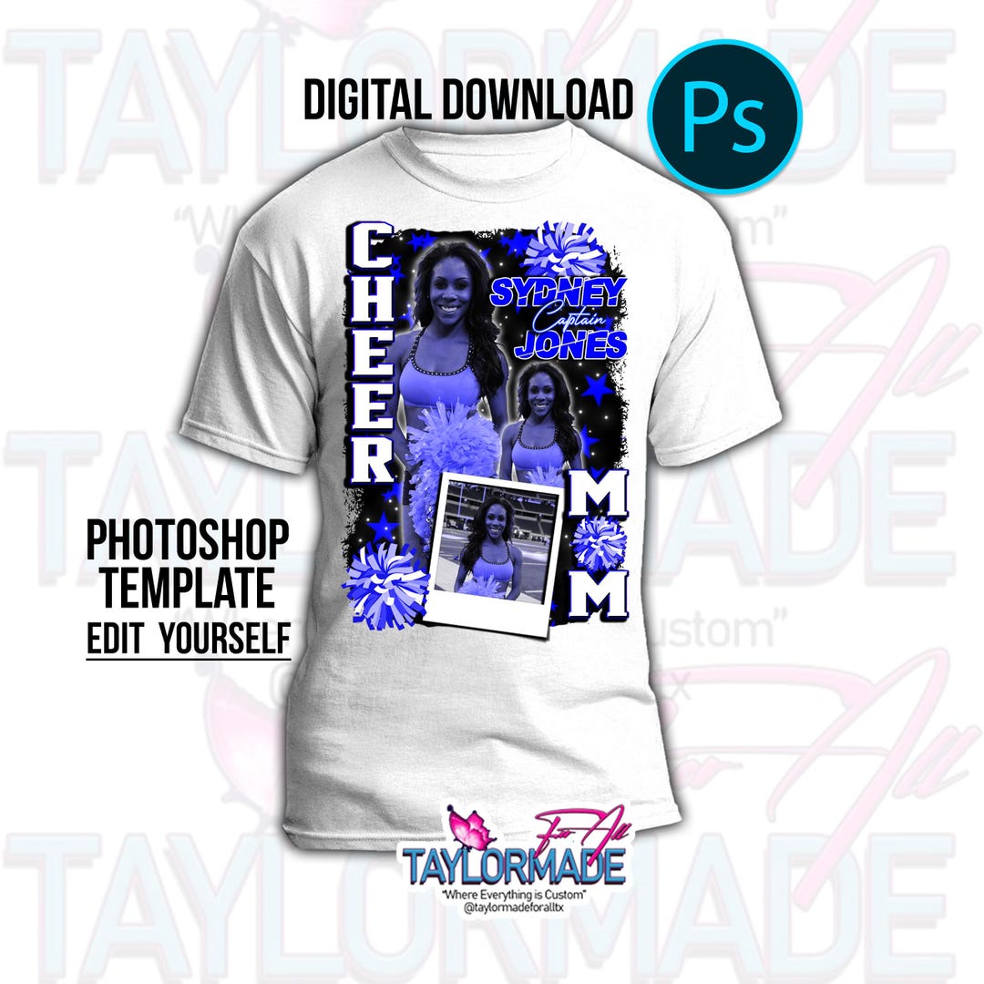 Digital 3D Sports Cheer Centerprint Photoshop Editable Template for ...