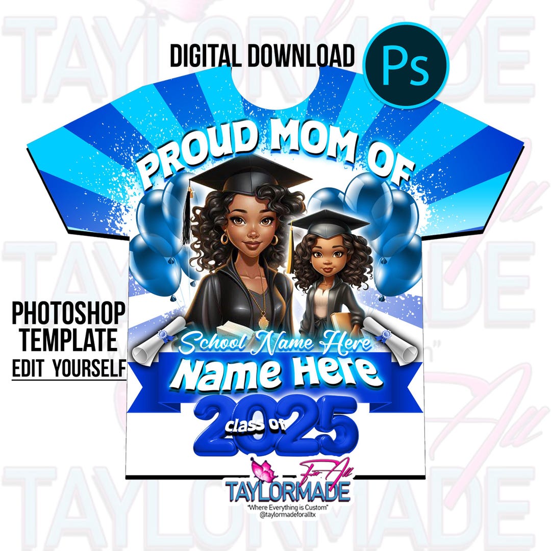 Photoshop 3D Senior Graduation Blue Balloons Celebration All Over Print ...