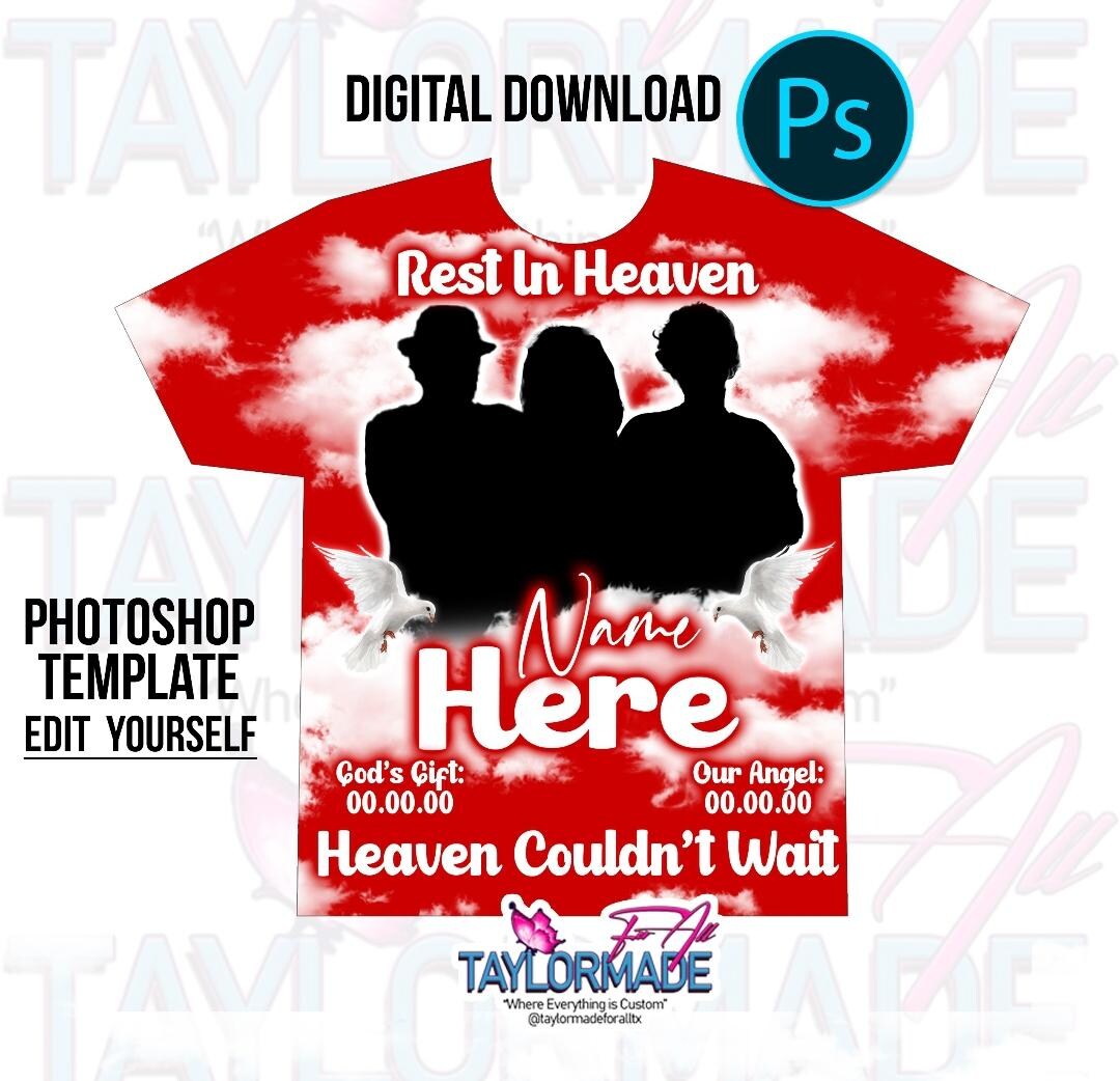 Digital 3D Memorial RIP All Over Print Photoshop Only Editable Template for Sublimation/dtf 2024 ...