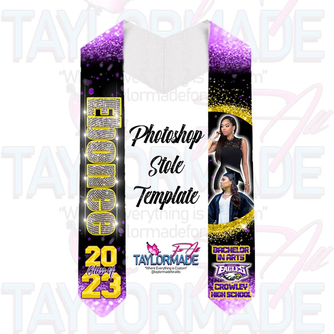 Digital 3D Senior Graduation Stole/sash 2 All Over Print Photoshop ...