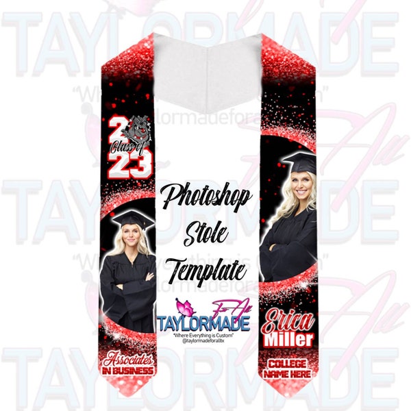 Graduation Stole Template for Photoshop - Etsy