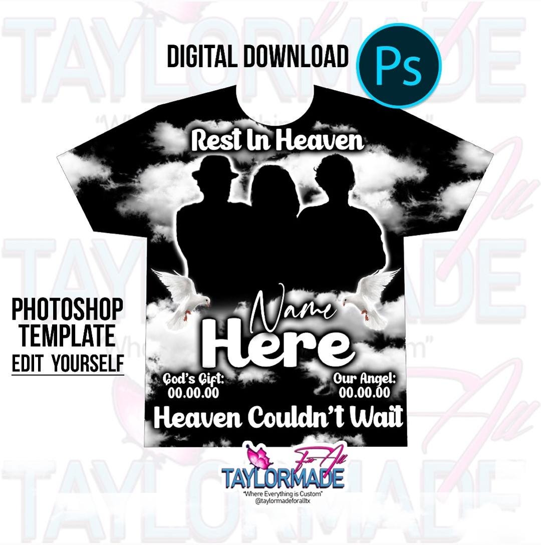 Digital 3D Memorial RIP All Over Print Photoshop Only Editable Template ...