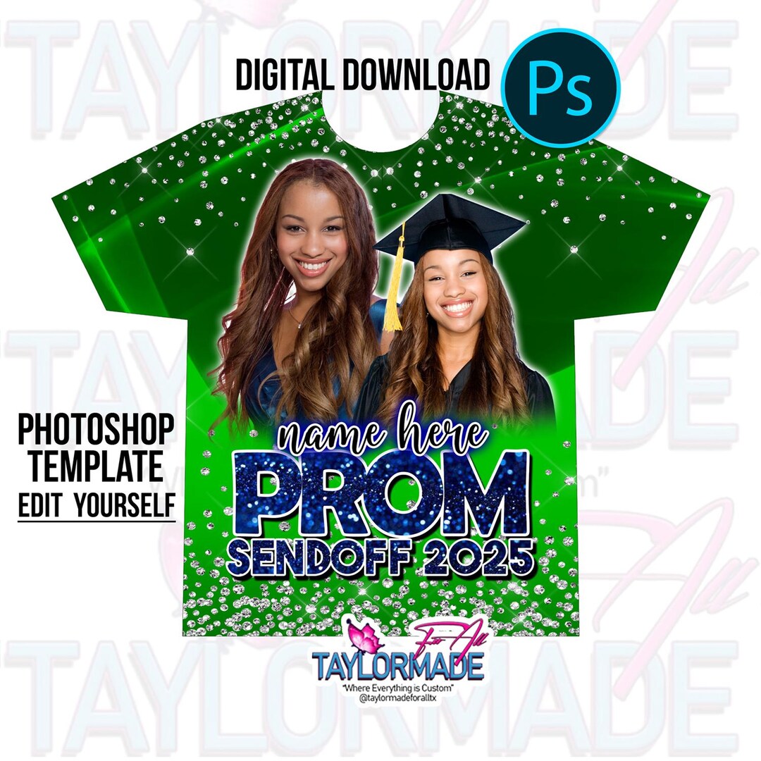 Photoshop 3D Senior Prom Blue Green 2025 Grunge Orange All Over Print ...