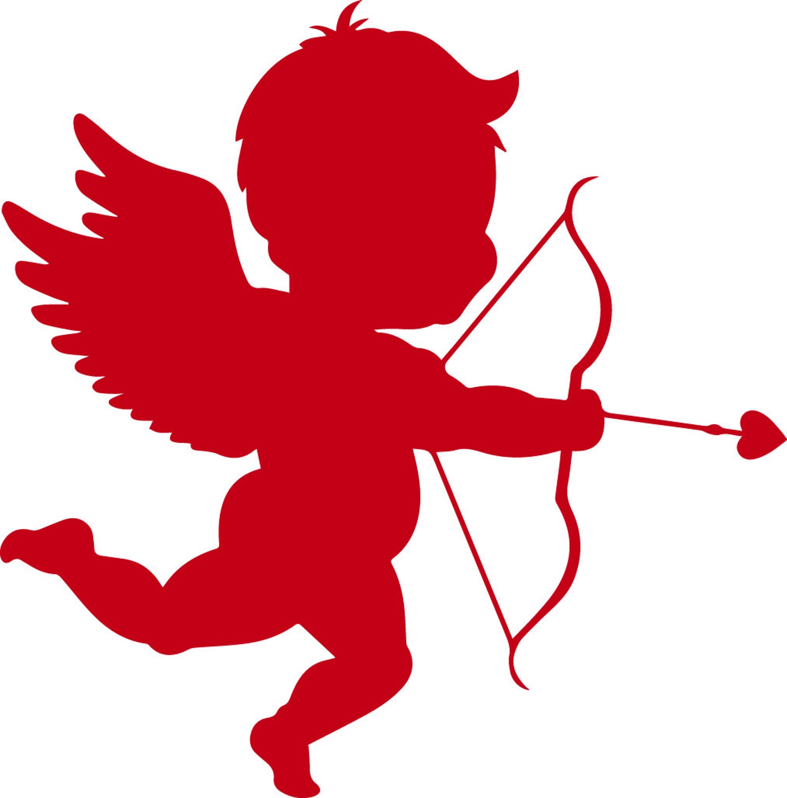 Cupid Silhouette in Red - Etsy
