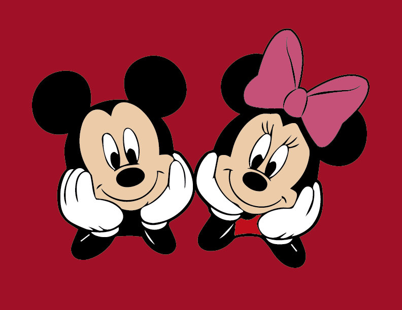 Illustration Mickey and Minnie Smiling - Etsy