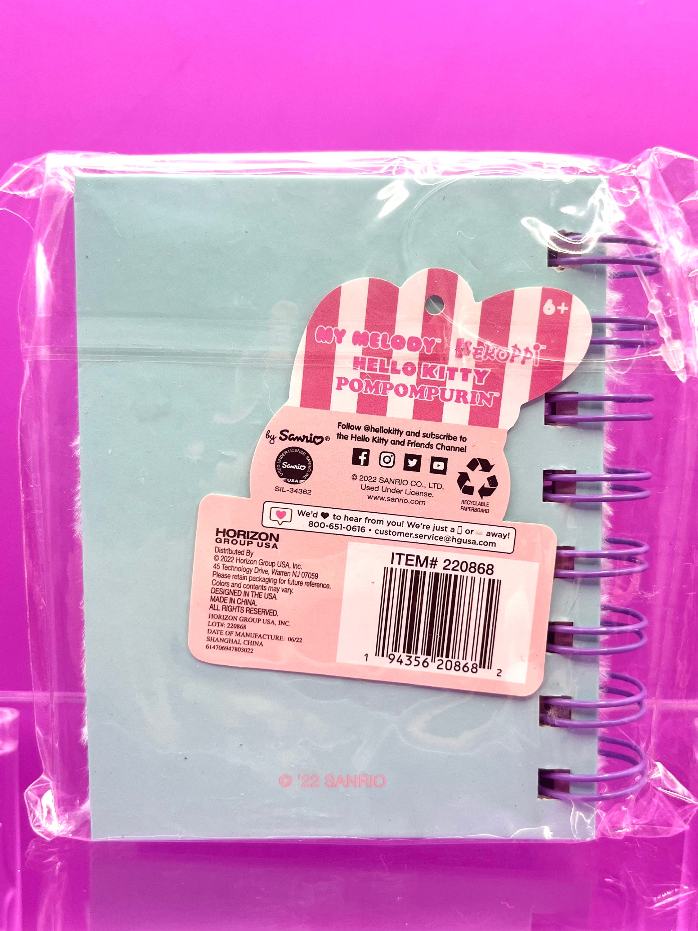 My Melody Baby Blue Plush Notebook - Etsy