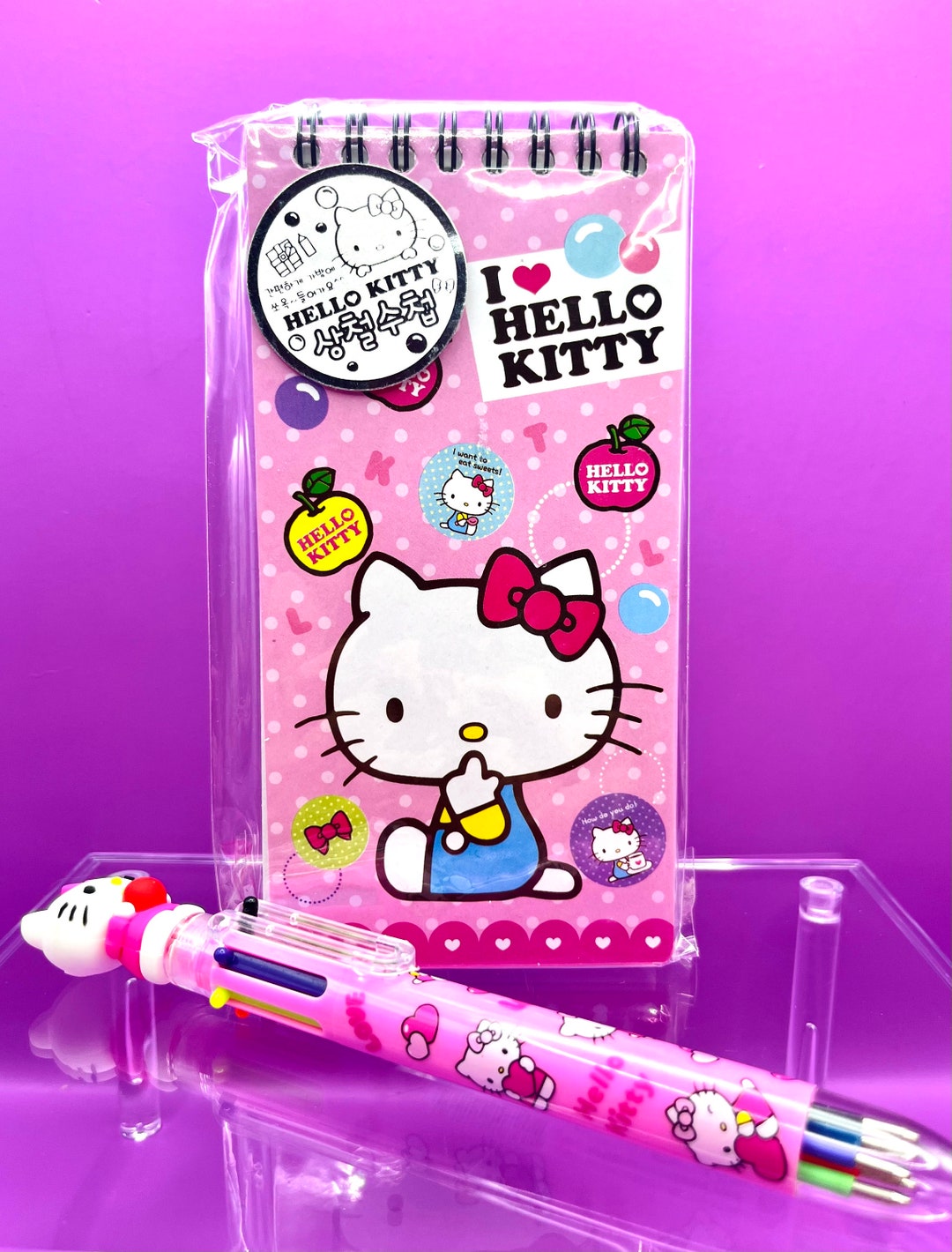 Hello Kitty Spiral Notebook W/pen - Etsy
