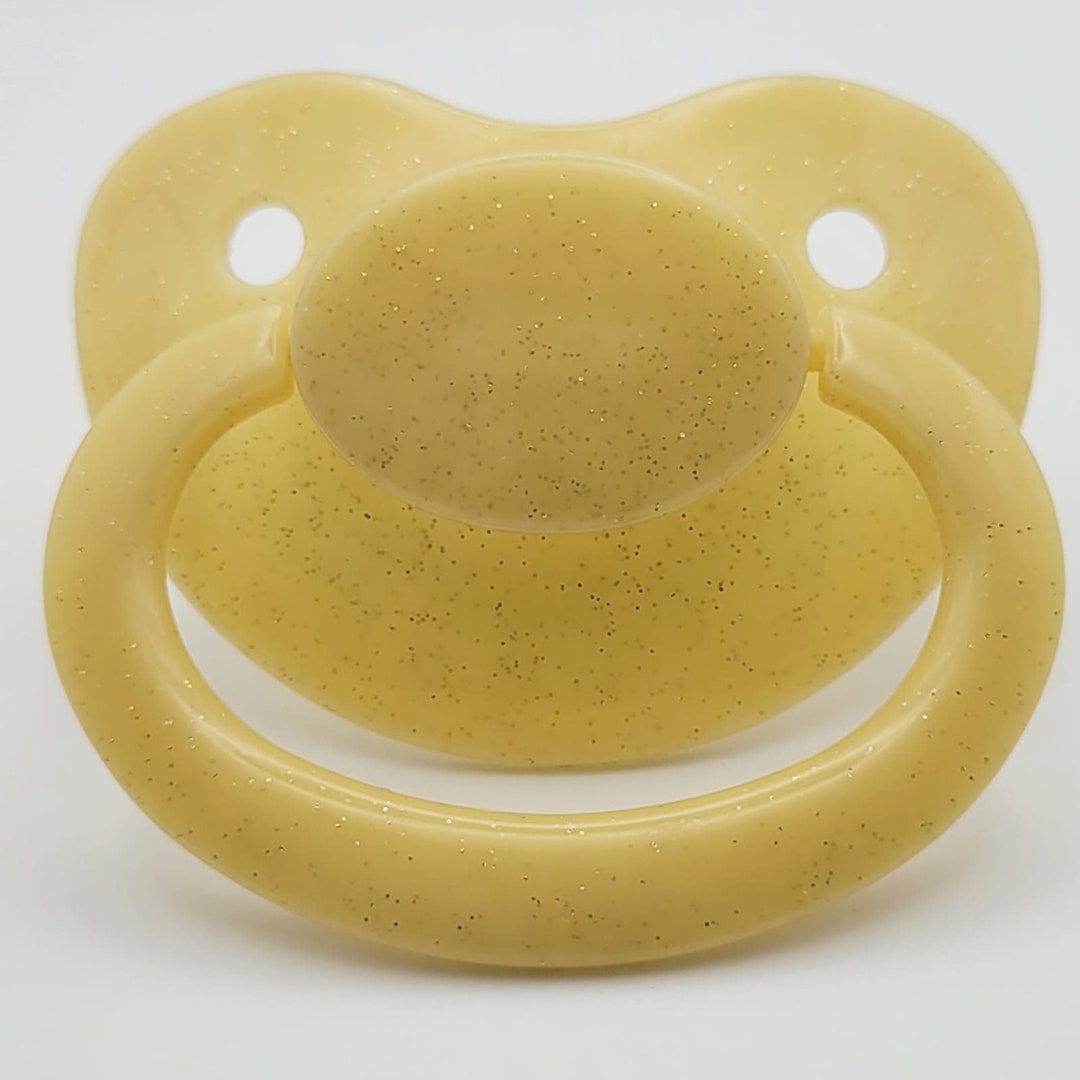 Plain Sparkly Yellow Adult Pacifier Adult Paci Undecorated - Etsy
