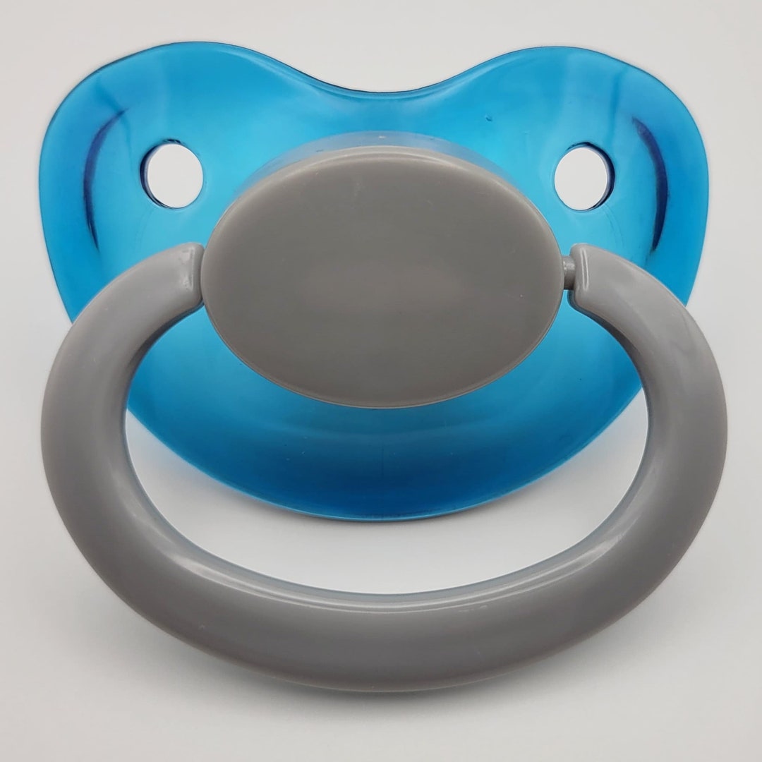 Plain Clear Blue & Grey Adult Pacifier Adult Paci - Etsy
