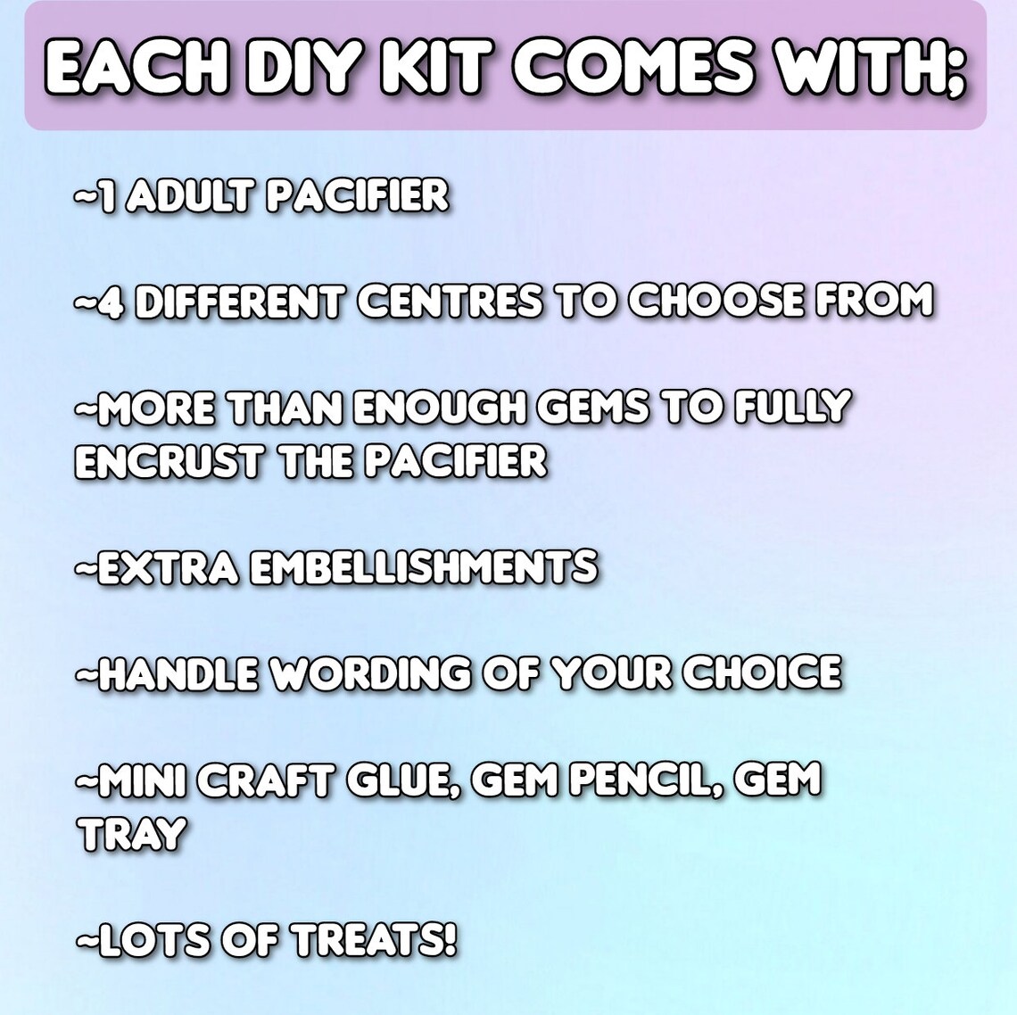 Custom DIY Adult Paci Kit DIY Paci Kit Adult Pacifier Deco - Etsy