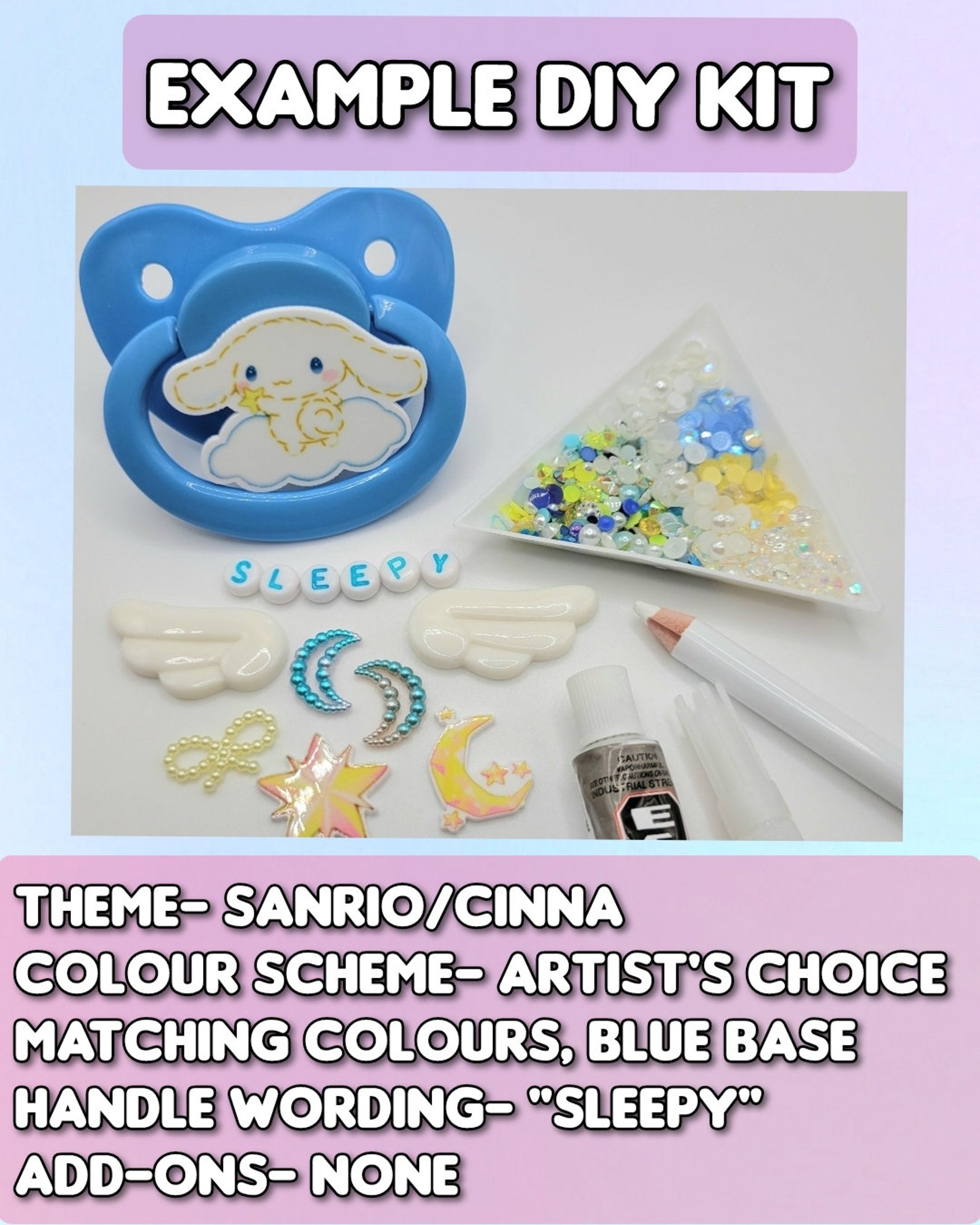 Custom DIY Adult Paci Kit DIY Paci Kit Adult Pacifier Deco - Etsy