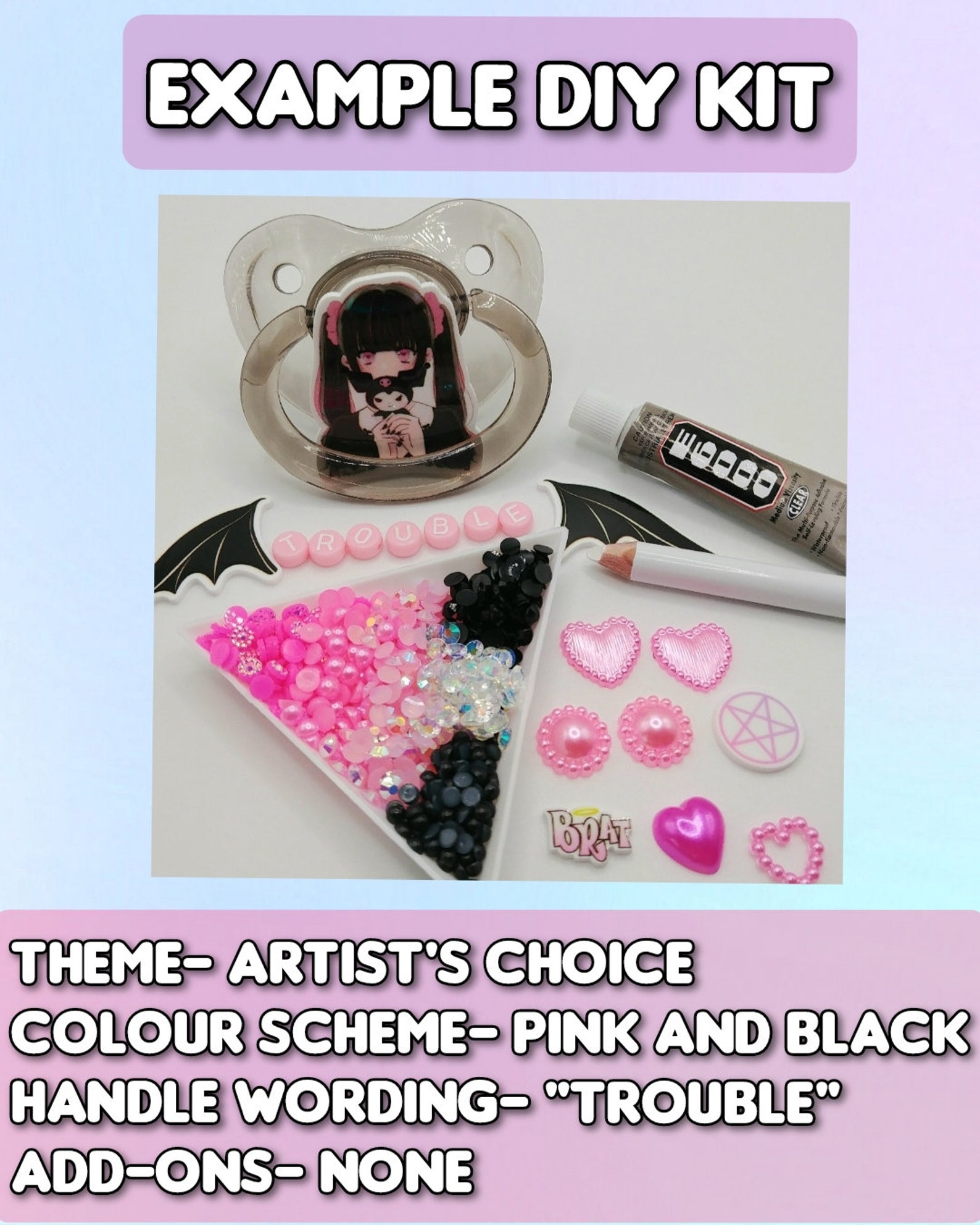 Custom DIY Adult Paci Kit DIY Paci Kit Adult Pacifier Deco - Etsy