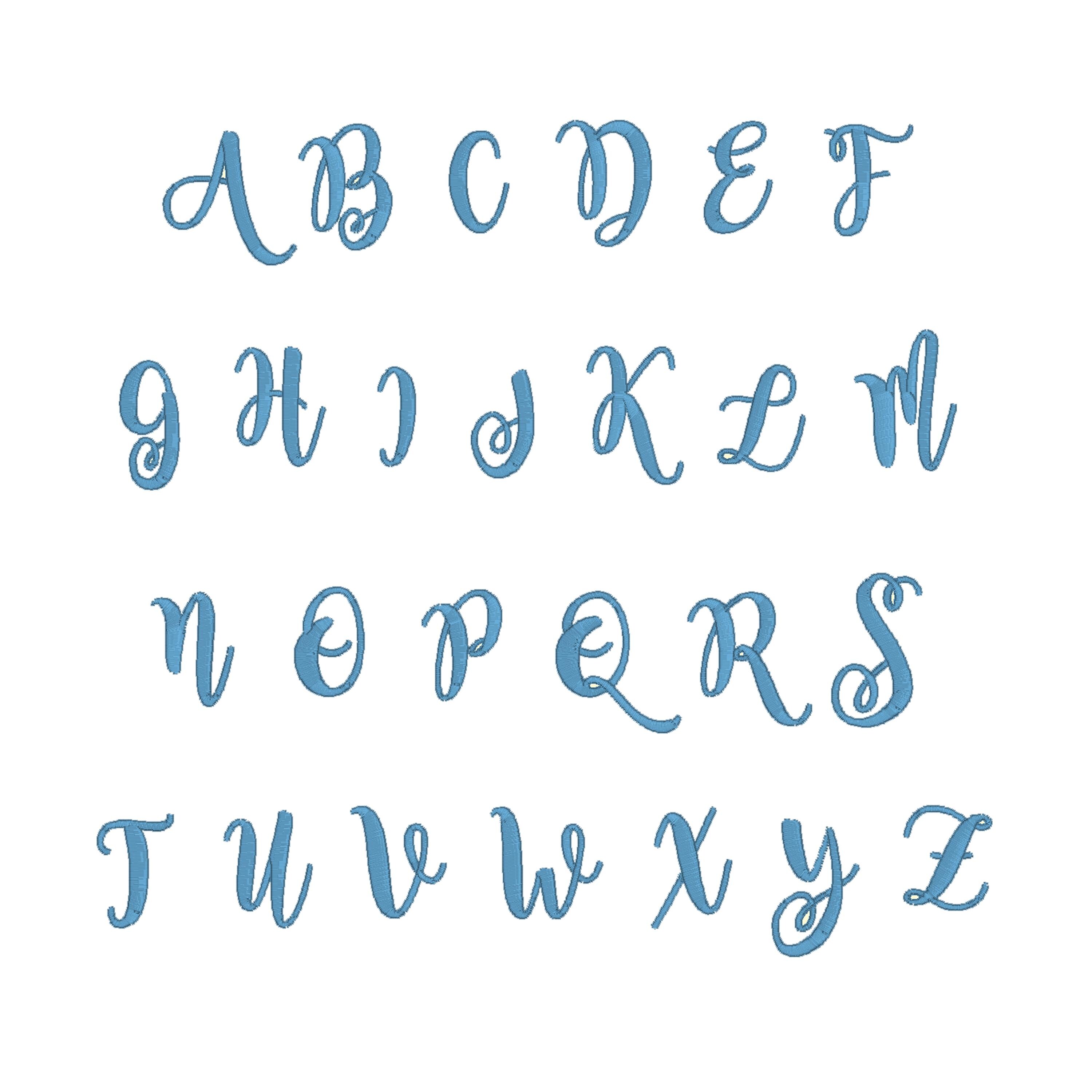 Magnolia Script Embroidery Font in BX PES DST Jef VP3 Exp Format ...