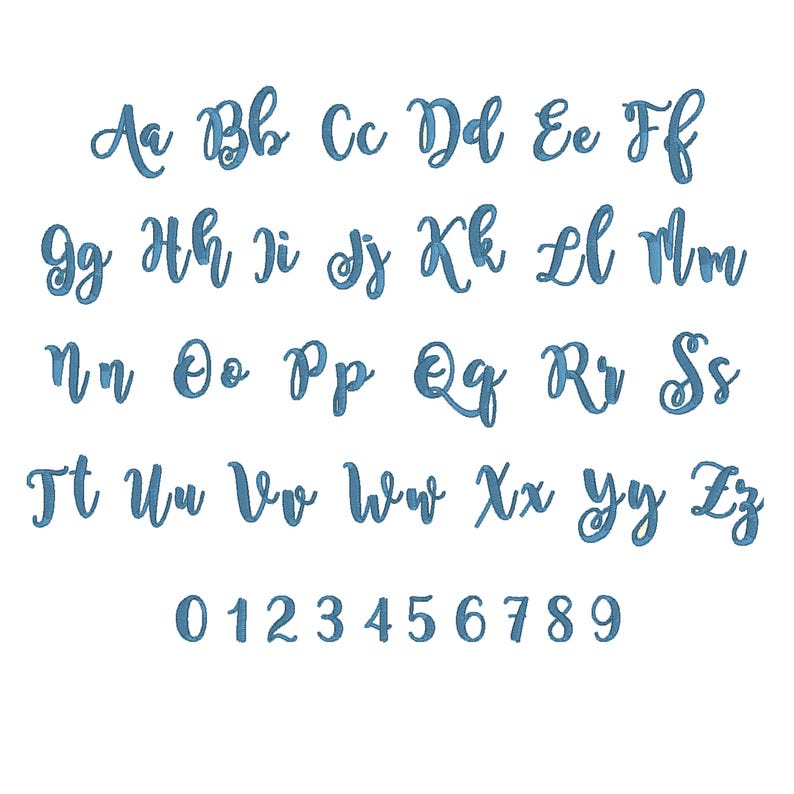 Magnolia Script Embroidery Font in BX PES DST Jef VP3 Exp Format ...