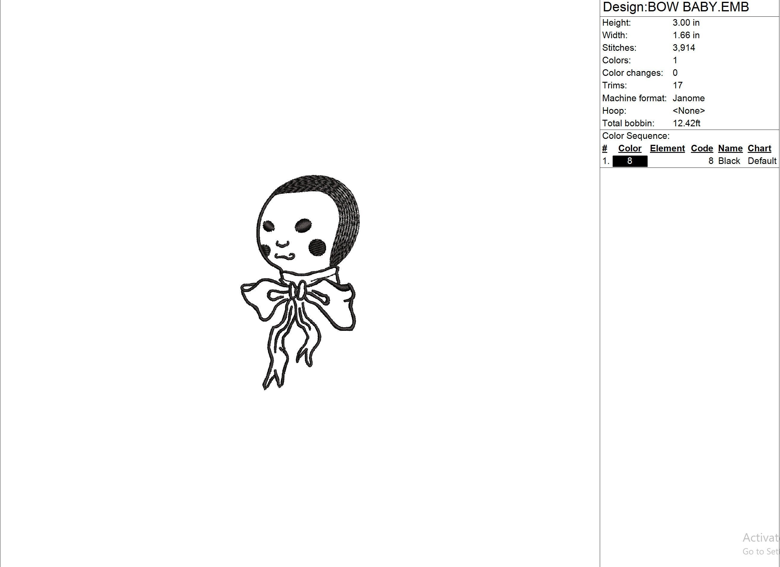 BABY PIERROT Machine Embroidery Design File 4x4 - Cool Decorative ...