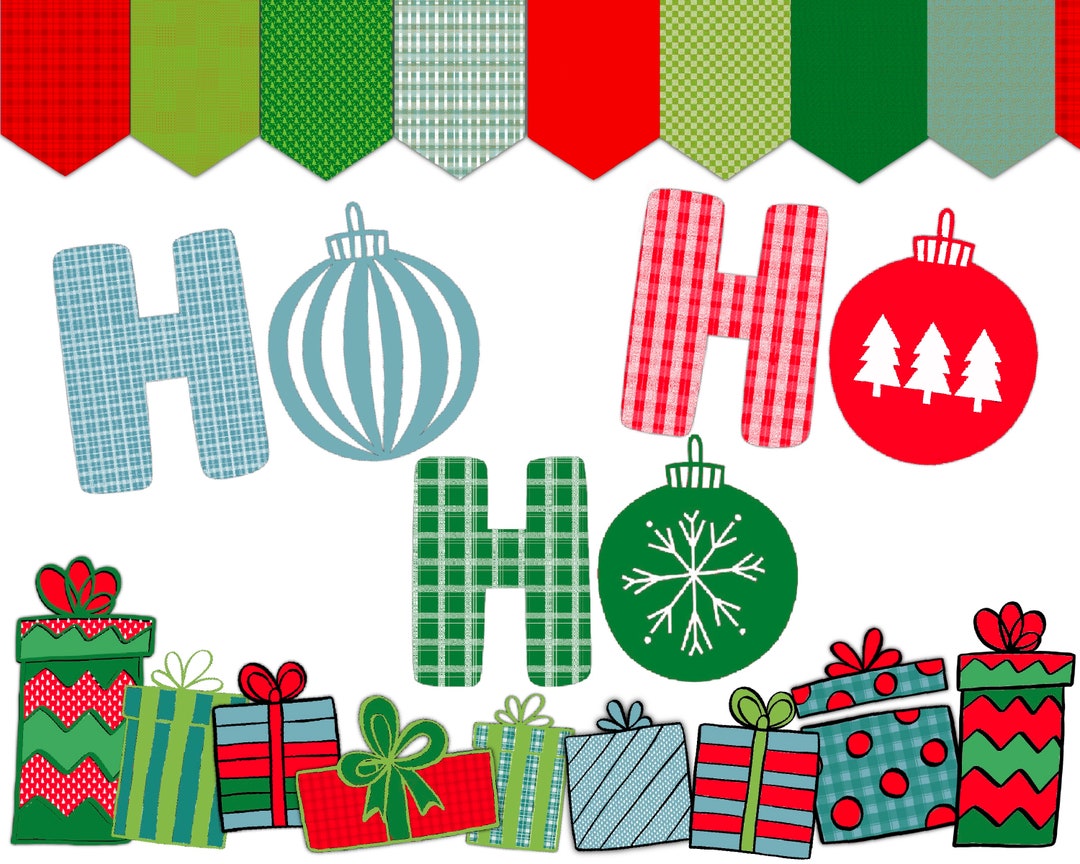 Ho Ho Ho Bulletin Board Each Letter Clipart is 8x10 Enlarge in Canva ...