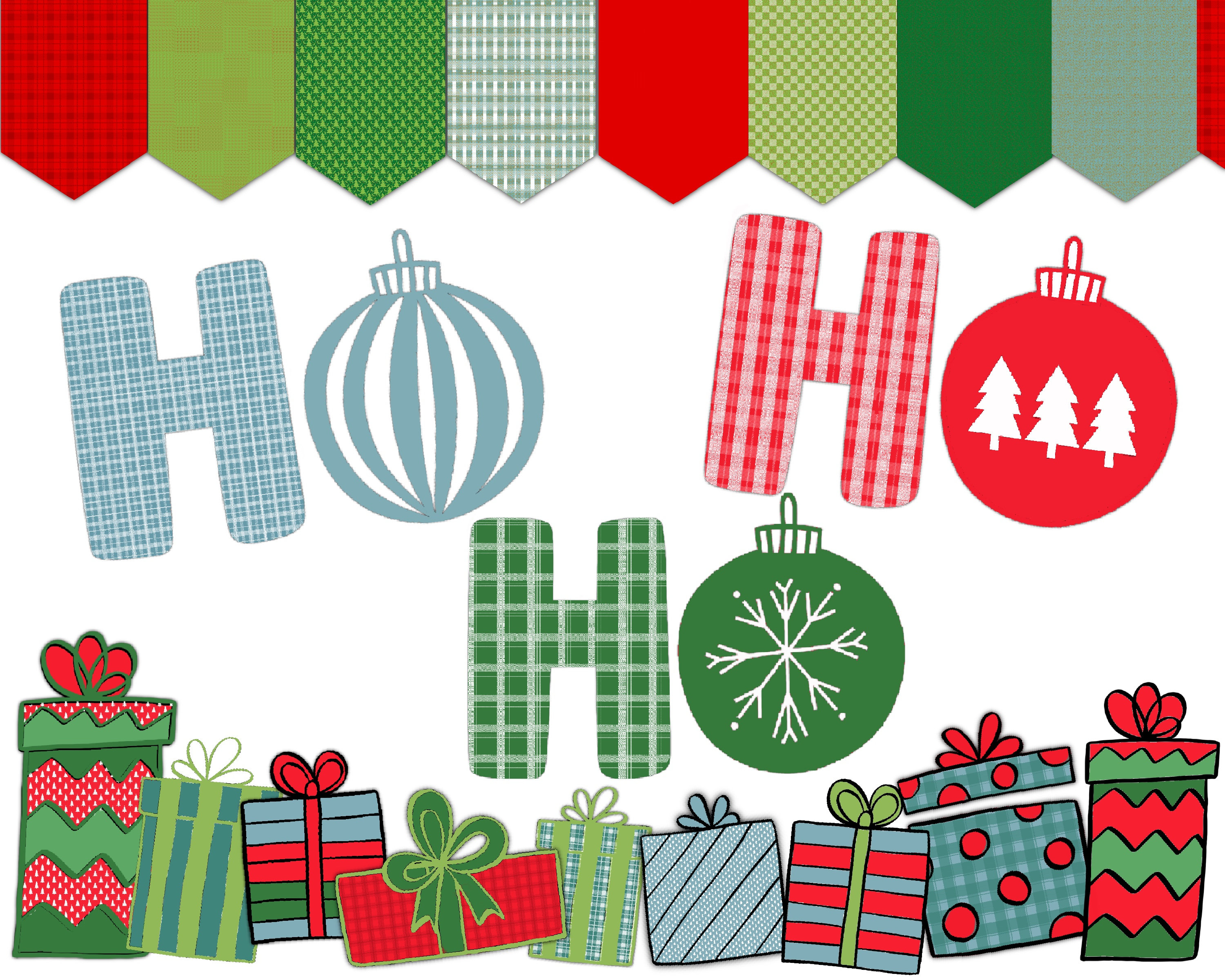Ho Ho Ho Bulletin Board Each Letter Clipart is 8x10 Enlarge in Canva ...