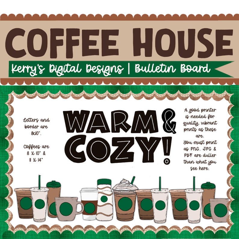 Coffee House Bulletin Board Kit: Classroom Decor (digital Download) - Etsy
