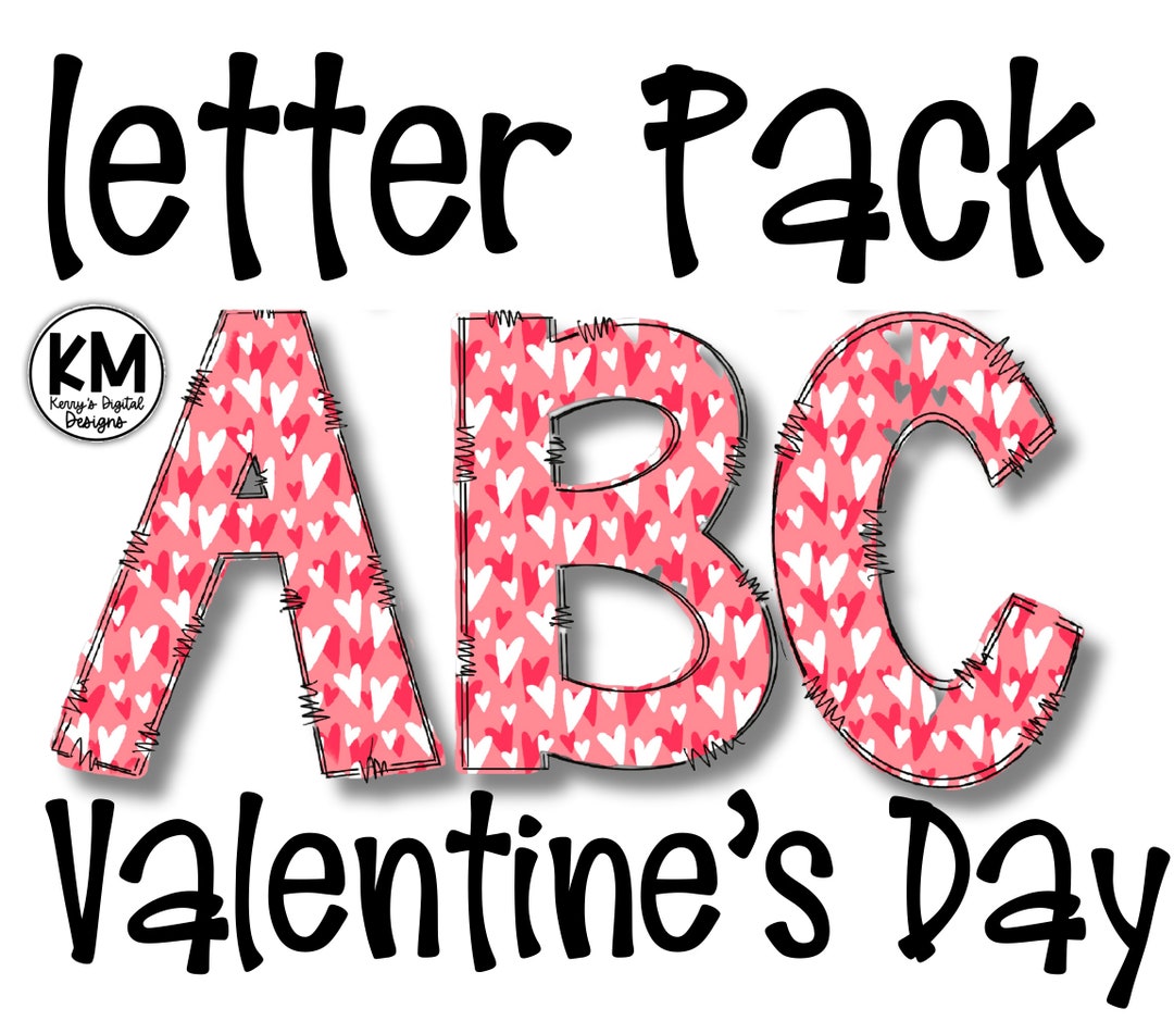 Valentine’s Day Heart Bulletin Board Letters | Alphabet | Alphas - Etsy