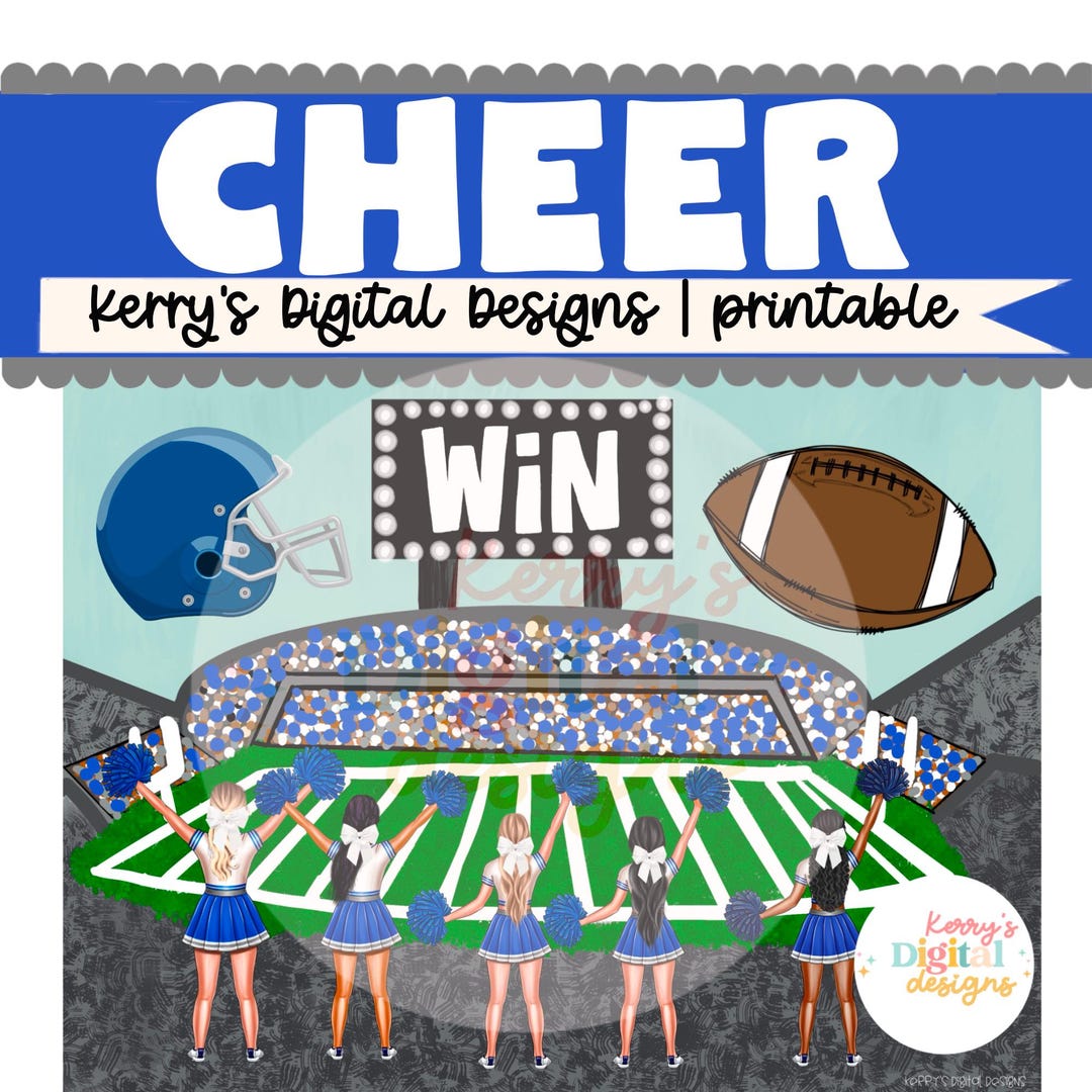 Royal Blue Cheerleader Clipart: Football Game Day (printable) - Etsy