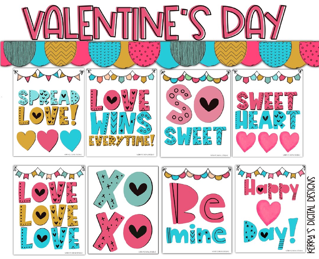 8 Whimsical Valentine’s Day Posters | 8x10 Inches - Etsy