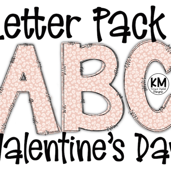 Pink Leopard Letters - Etsy