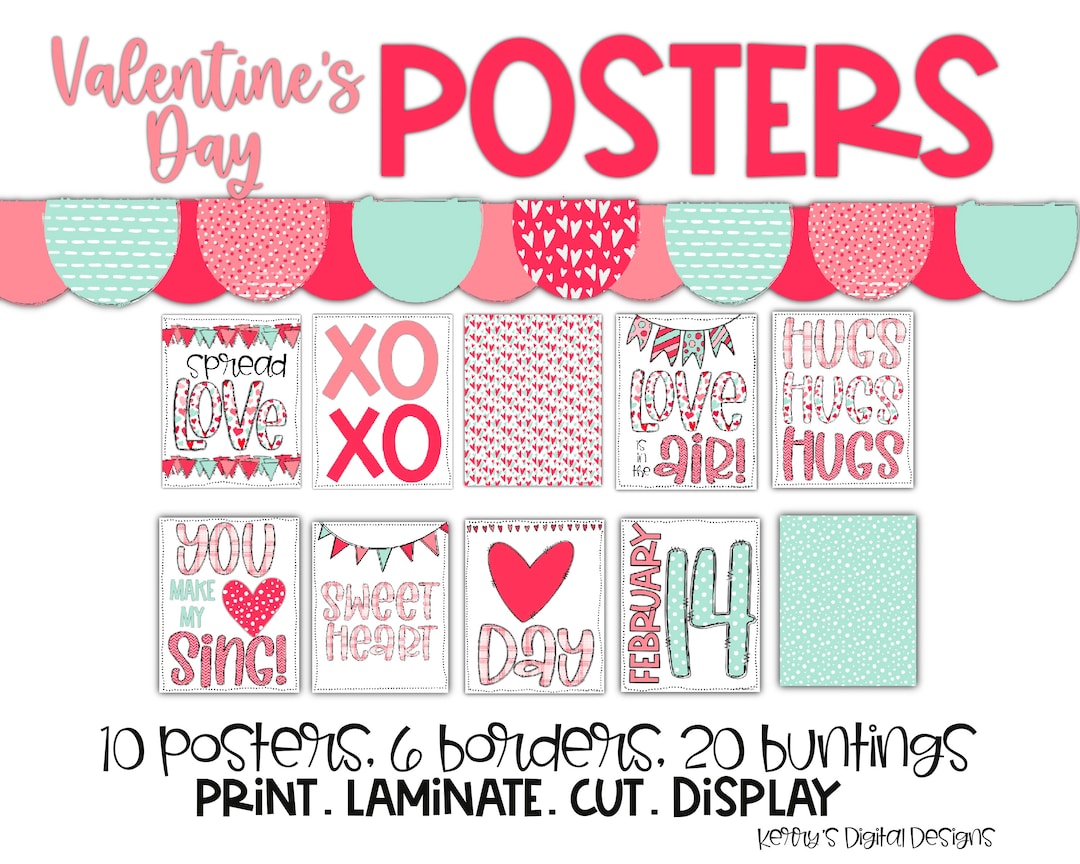 Editable Valentines Day Quote Poster Kit 8 Editable Classroom Decor 10 ...