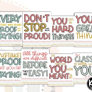 Boho Rainbow Motivational Poster Kit Classroom Decor - Etsy