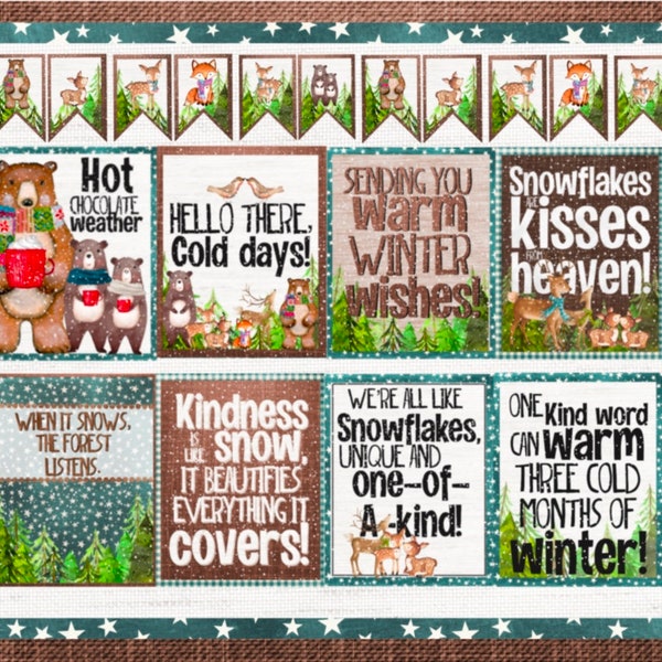 Winter Bulletin Board Kit - Etsy