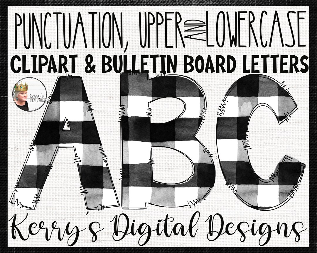 Buffalo Plaid Farmhouse Letter Pack Bulletin Board Letters - Etsy