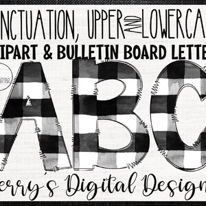 Buffalo Plaid Farmhouse Letter Pack Bulletin Board Letters - Etsy