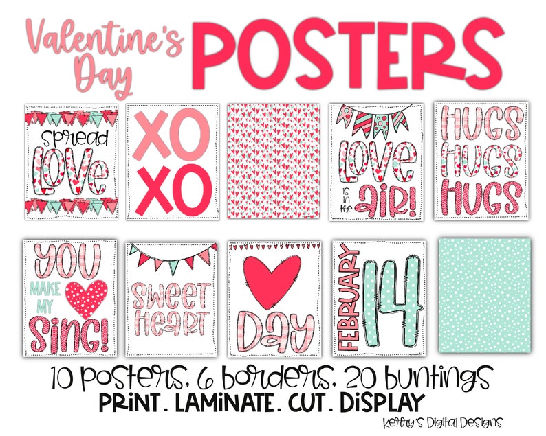 Editable Valentines Day Quote Poster Kit 8 Editable Classroom Decor 10 ...
