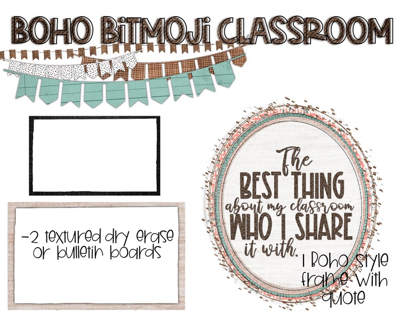 Boho Rainbow Pastel Bitmoji Virtual Clipart Digital Stickers - Etsy