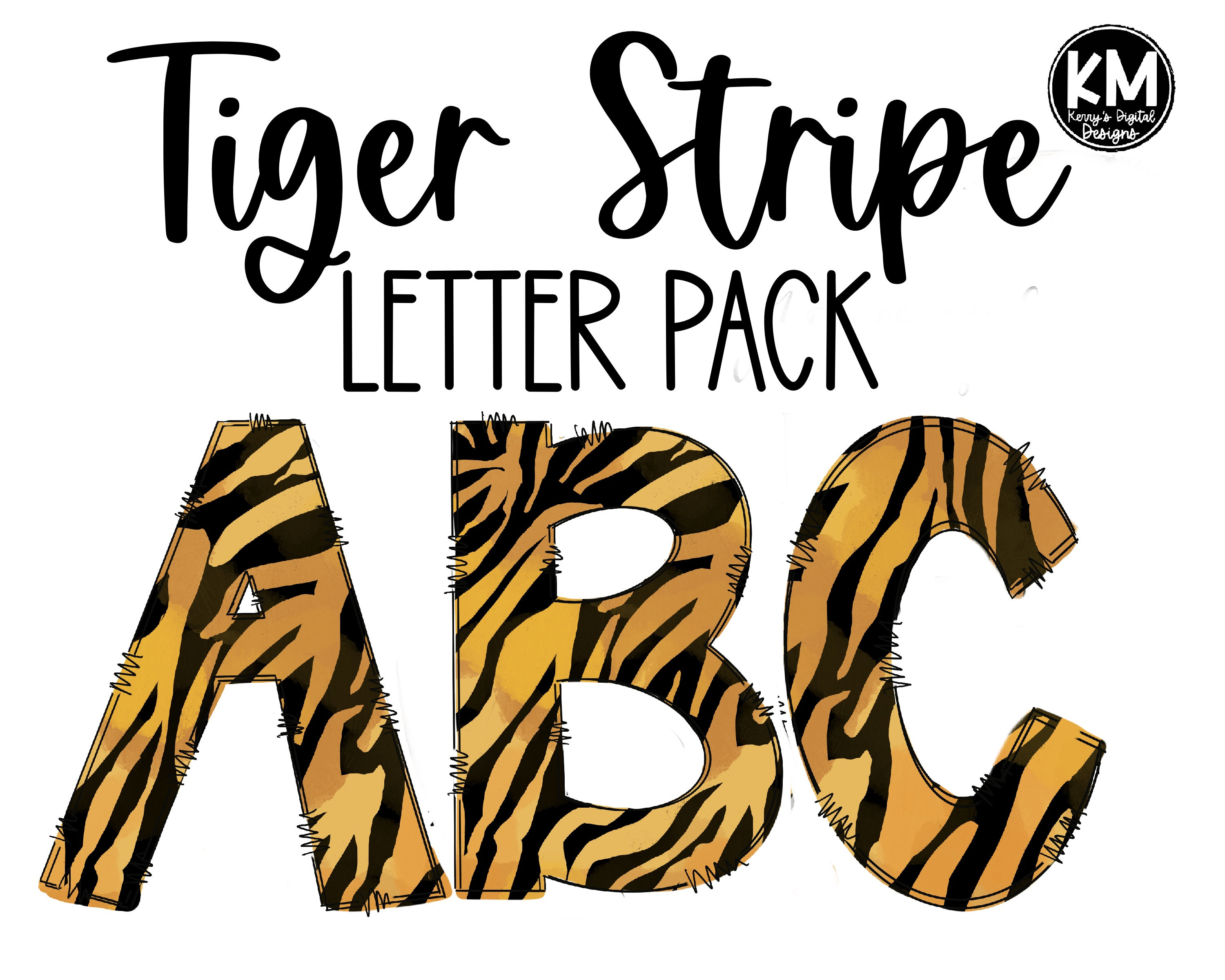 Tiger Stripe Bulletin Board Letters: PNG JPG PDF (digital Download) - Etsy
