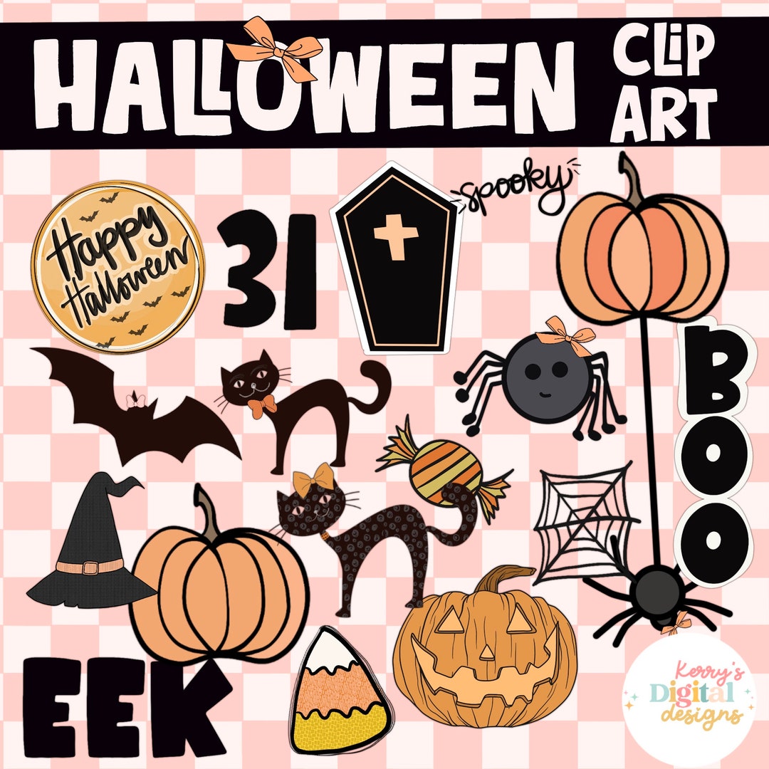 Cute Halloween Clipart Clipart for Teachers Commercial Use - Etsy